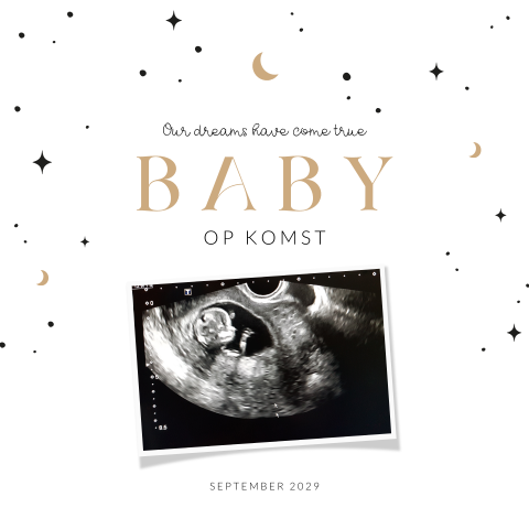 Aankondiging van je zwangerschap met een origineel kaartje van Blijkaartje
