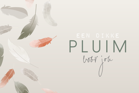 Zakelijke bedankkaart "Een dikke pluim voor jou"