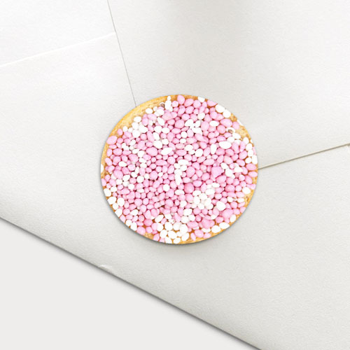 Sluitzegel beschuit met roze muisjes