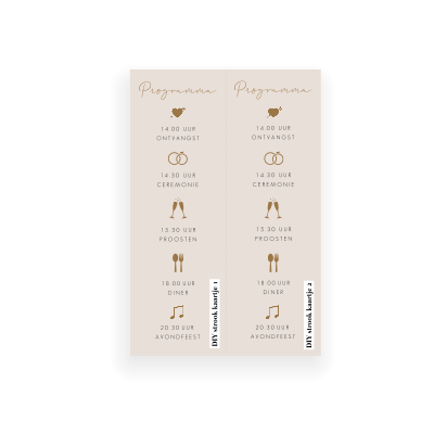 Programma minikaartjes bruiloft