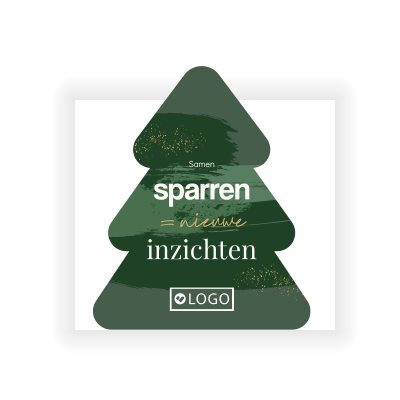 Kerstboom zakelijke kerstkaart samen sparren