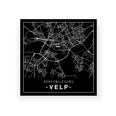 Moderne verhuiskaart met plattegrond van Velp