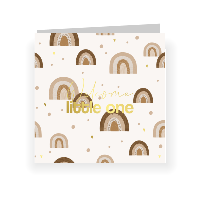 Regenboog felicitatiekaart geboorte met foliedruk