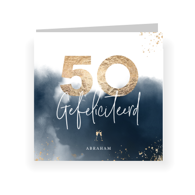 Verjaardagskaart Abraham 50 jaar goud