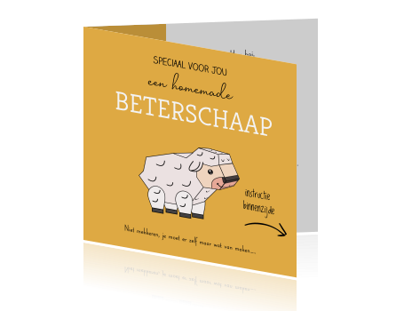 Grappige beterschaap beterschapskaart met diy schaap