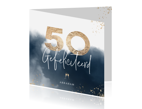 Verjaardagskaart Abraham 50 jaar goud